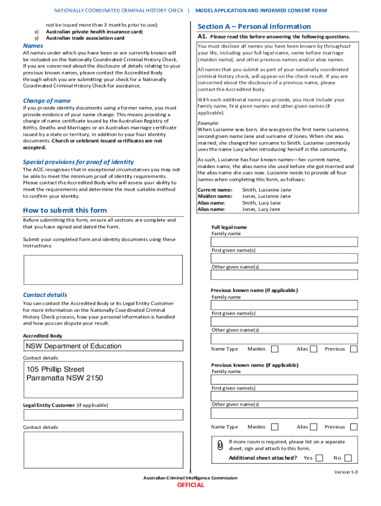 Fillable Online files jobs nsw gov Consent to Nationally Coordinated Criminal History Check Fax ...