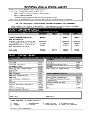 Fillable Online GRADE-11-IN-PERSON-COURSE-SELECTION- ... Fax Email ...