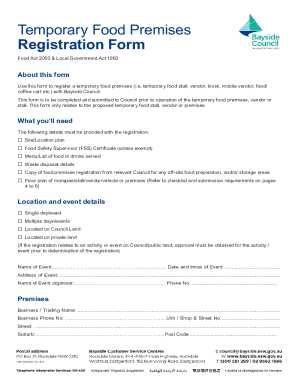 Fillable Online ApplicationTemporary Food Premises Permit Fax Email ...