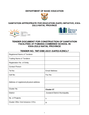 Fillable Online themvulatrust org NOTICE OF TENDER AWARDS Fax Email ...