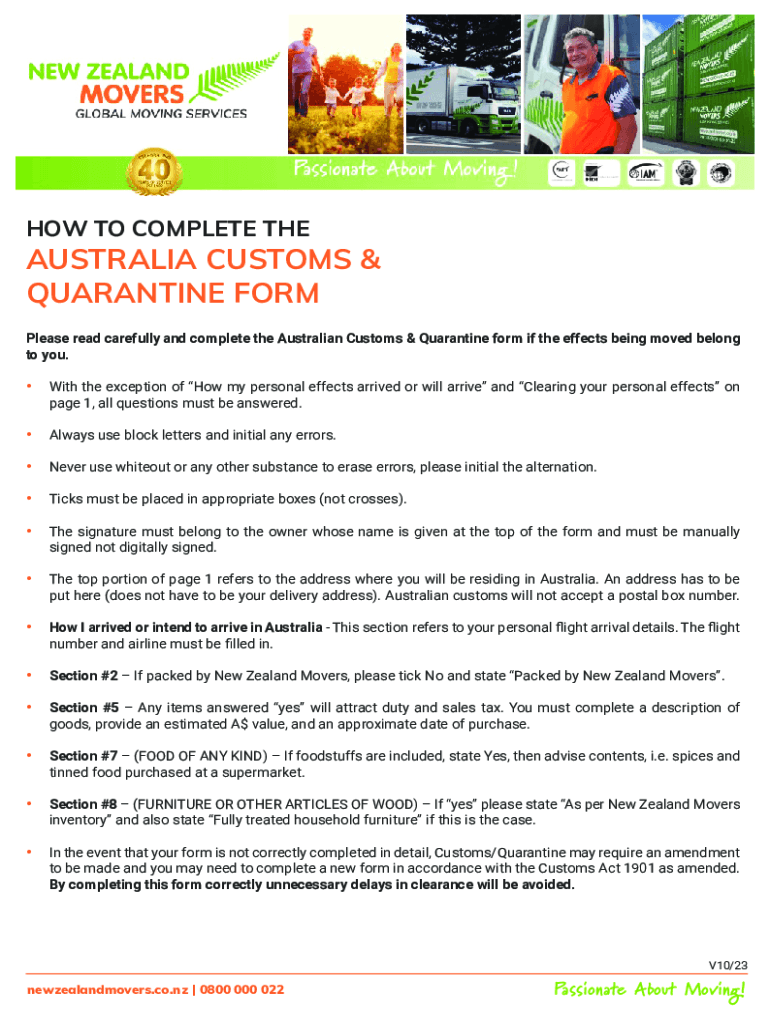 Fillable Online Arriving & Clearing Customs in Australia: Tips for ...