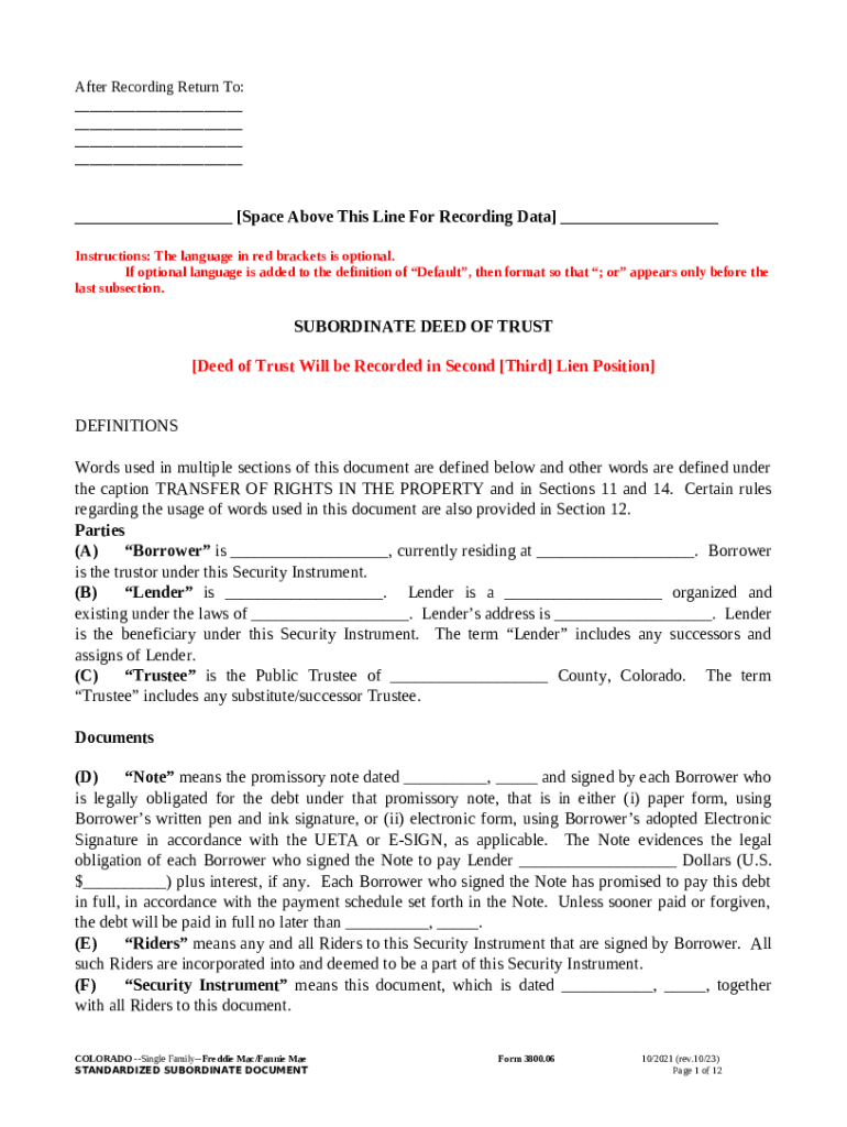 Deed of Trust Will be Recorded in Second Third Lien Position Doc ...