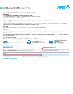 Fillable Online ANZ Commercial Card Maintenance Request Form. ANZ ...