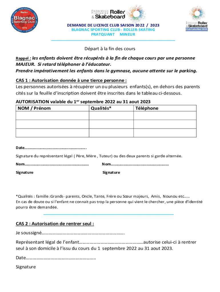 Remplissable En Ligne les enfants doivent tre rcuprsla fin de chaque cours ... Faxer Email ...