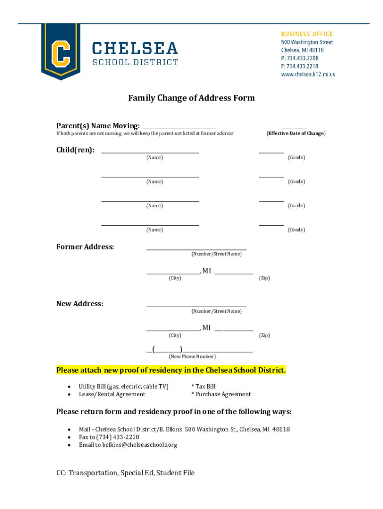 Fillable Online Types of Forwarding - Official USPS Change-of-Address ...