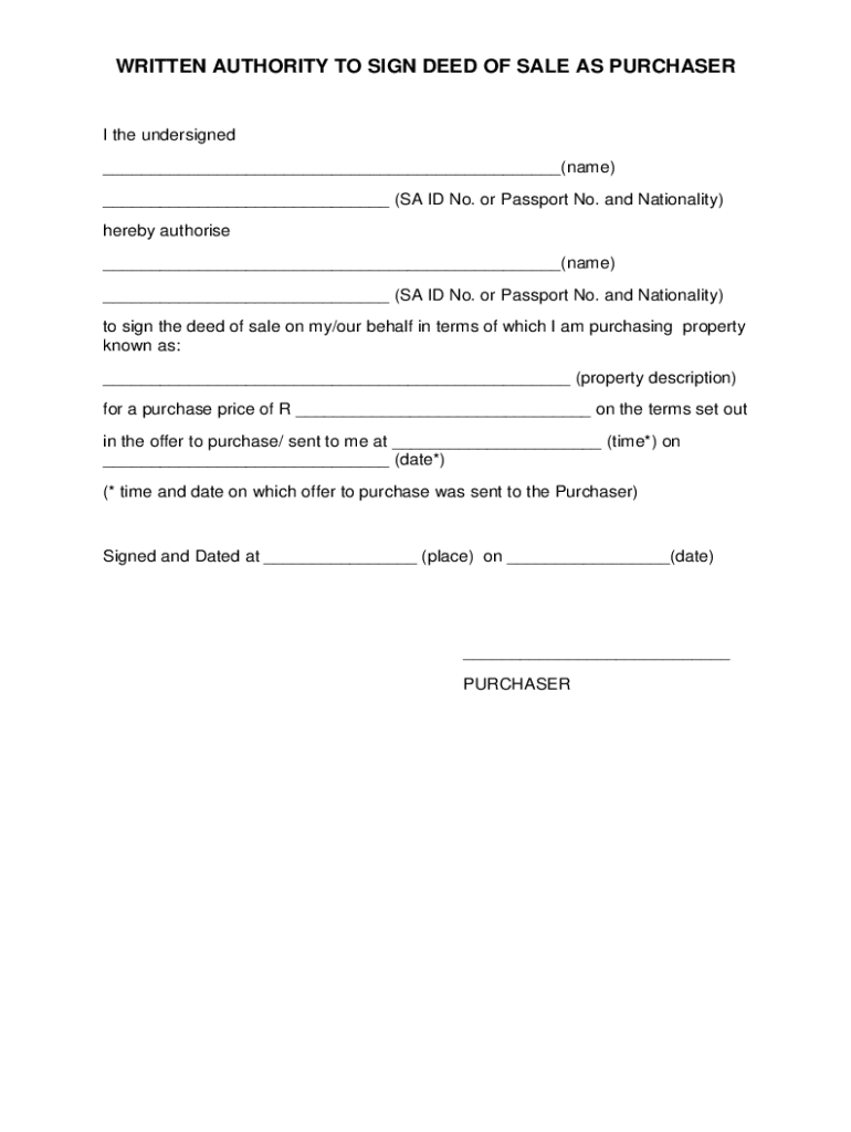 Fillable Online WRITTEN-AUTHORITY-TO-SIGN-DEED-OF-SALE-AS- ... Fax Email Print - pdfFiller