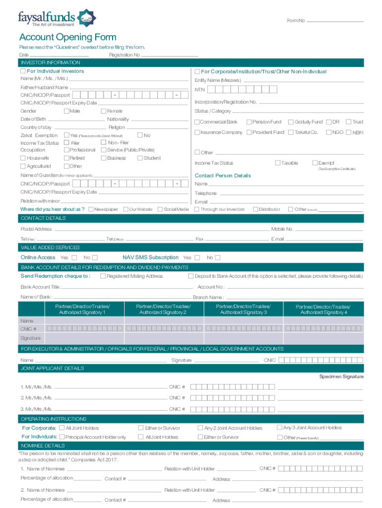 Fillable Online Account Opening Form 3 Fax Email Print - pdfFiller