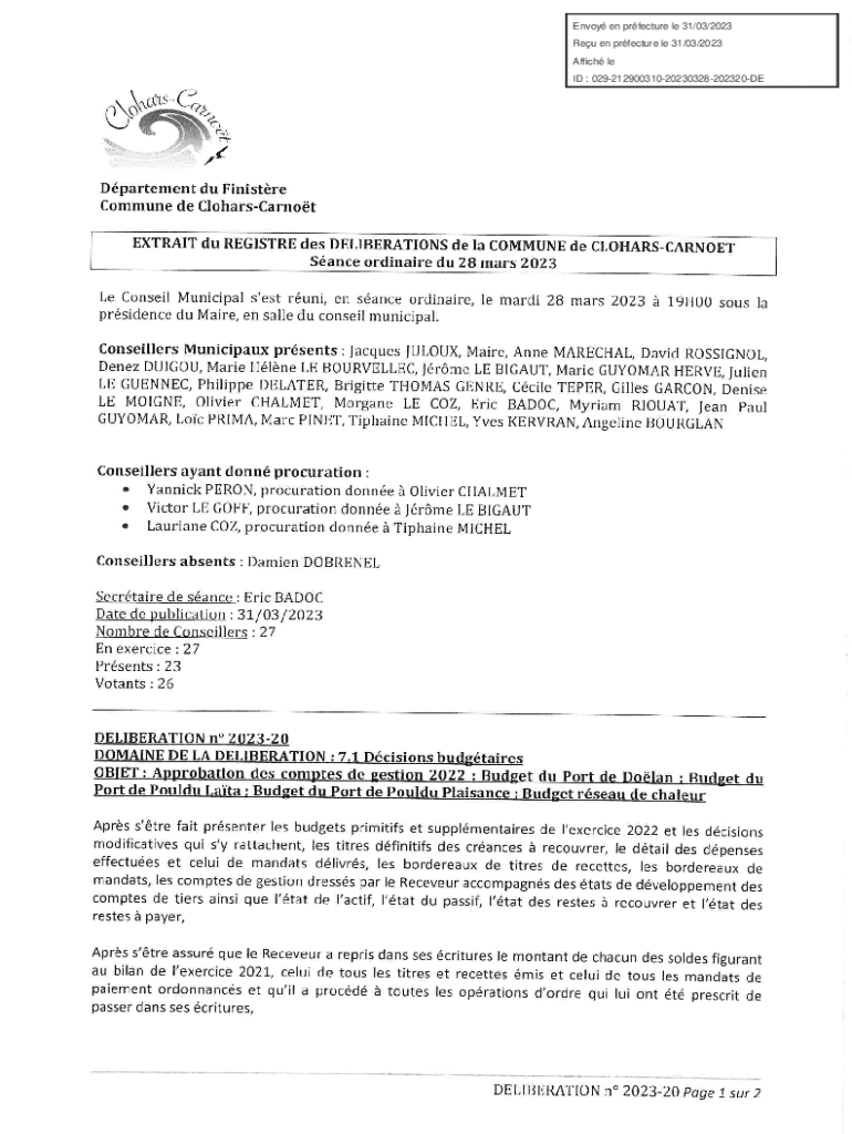 Remplissable En Ligne ID : 029-212900310-20230328-202320-DE Fax Email Imprimer - pdfFiller