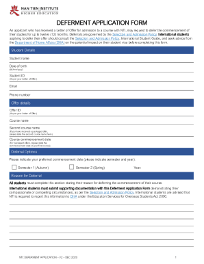 Fillable Online Deferral request letter sample: Fill out & sign online ...