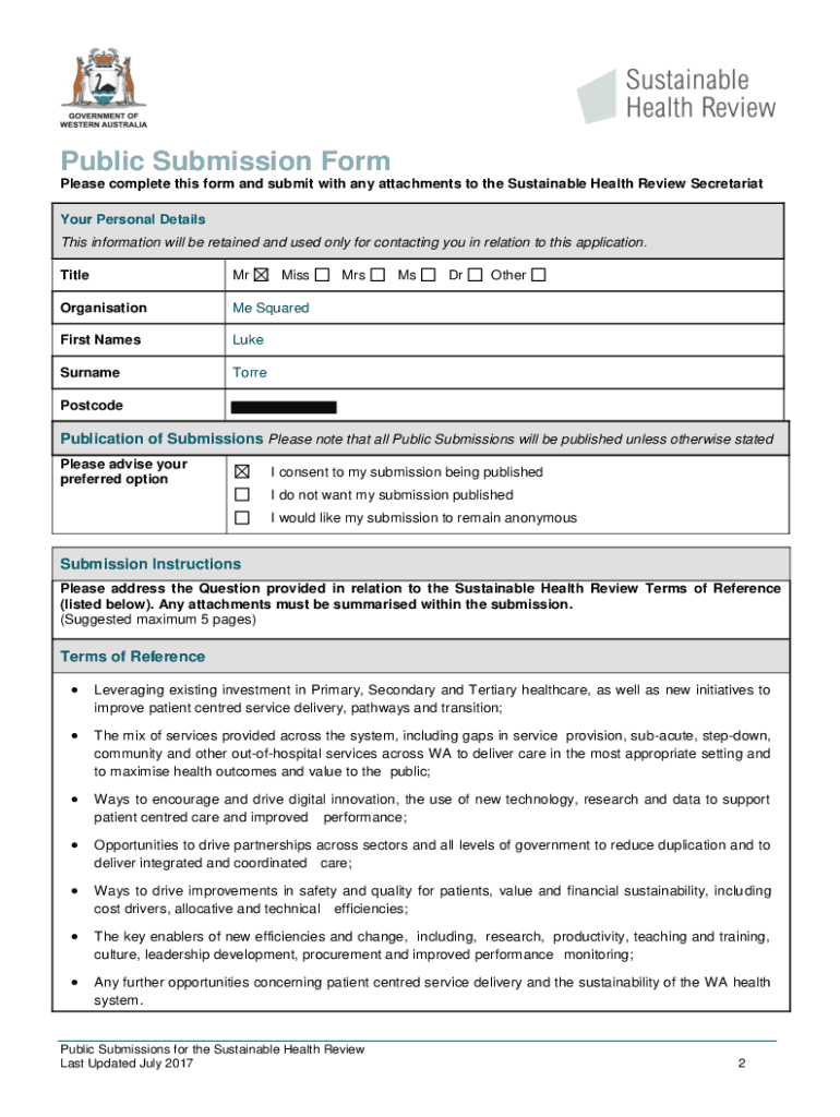 Fillable Online Sustainable Health Review Submission: Balanced system ...