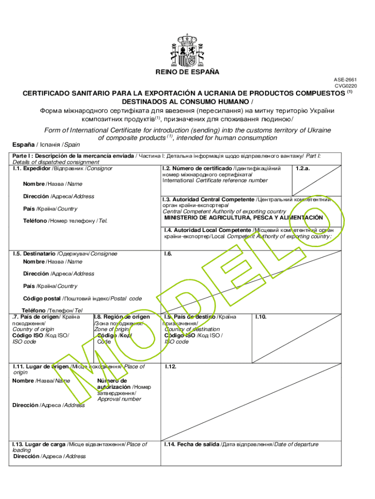 Certificado Sanitario - El formulario se puede rellenar en línea, imprimir, completar o crear ...