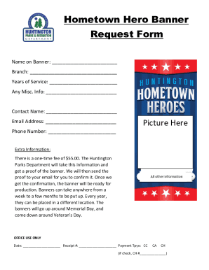 Fillable Online Hometown Hero Banner Form Fax Email Print - pdfFiller