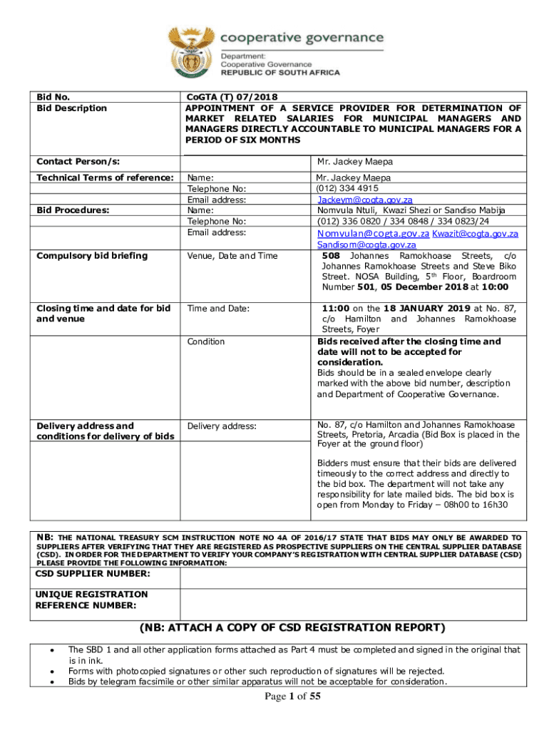 Fillable Online Guideline for the appointment of the Municipal Manager ...