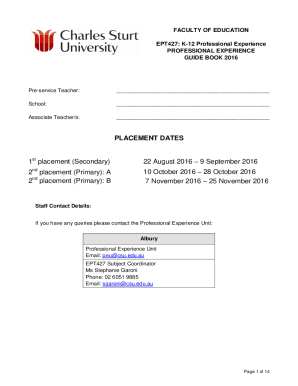 Fillable Online EPT427: K-12 Professional Experience Fax Email Print ...