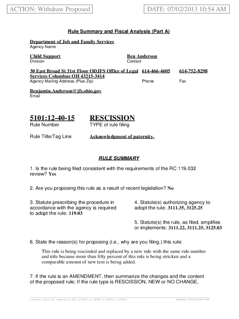 Fillable Online Withdrawal Request for State Hearing or Administrative ...