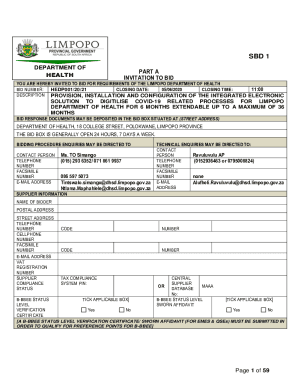 Fillable Online Advertisedtenderlocalhost - Department Of Health Fax Email Print - pdfFiller