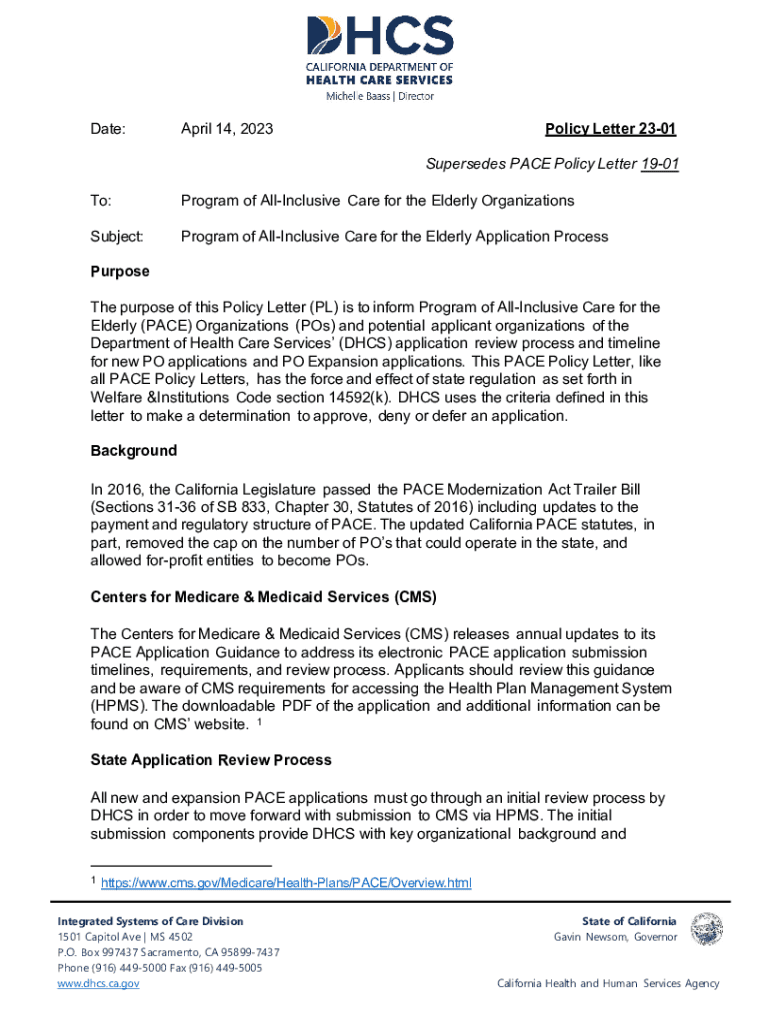 Fillable Online Programs of All-Inclusive Care for the Elderly (PACE ...