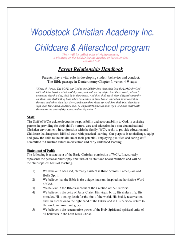 Fillable Online WCA Childcare & WCA Preschool Discovery Center Fax ...