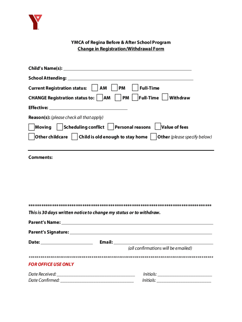 Fillable Online Before and After School Snack Program - YMCA of Regina ...