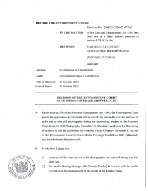 Fillable Online Notice of Motion for Proceedings Under Section 87G of ...