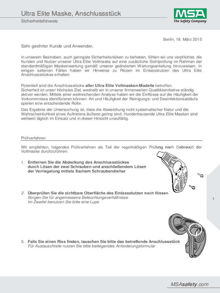 Ausfüllbar Online Full Face Mask Ultra Elite, Ultra Elite PF, PS, PF ...