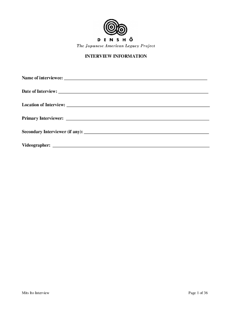 Fillable Online jccc on Interview analysis and self study.doc ...