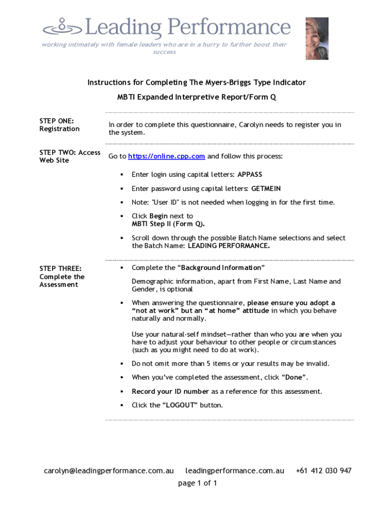 Fillable Online Product Detail - MBTI Step II Interpretive Report ...