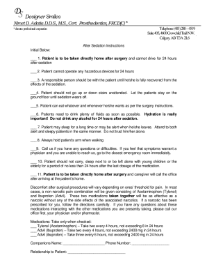Fillable Online Post op instructions after Surgery Fax Email Print ...