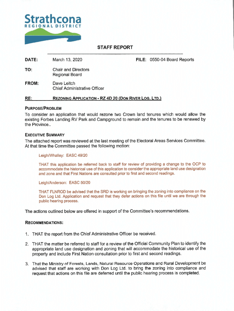 Fillable Online REZONING APPLICATION - RZ 4D 20 (DON RIVER LOG Fax ...