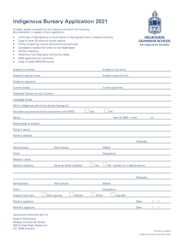 Fillable Online Application for UniSC Indigenous Scholarship - Honours ...