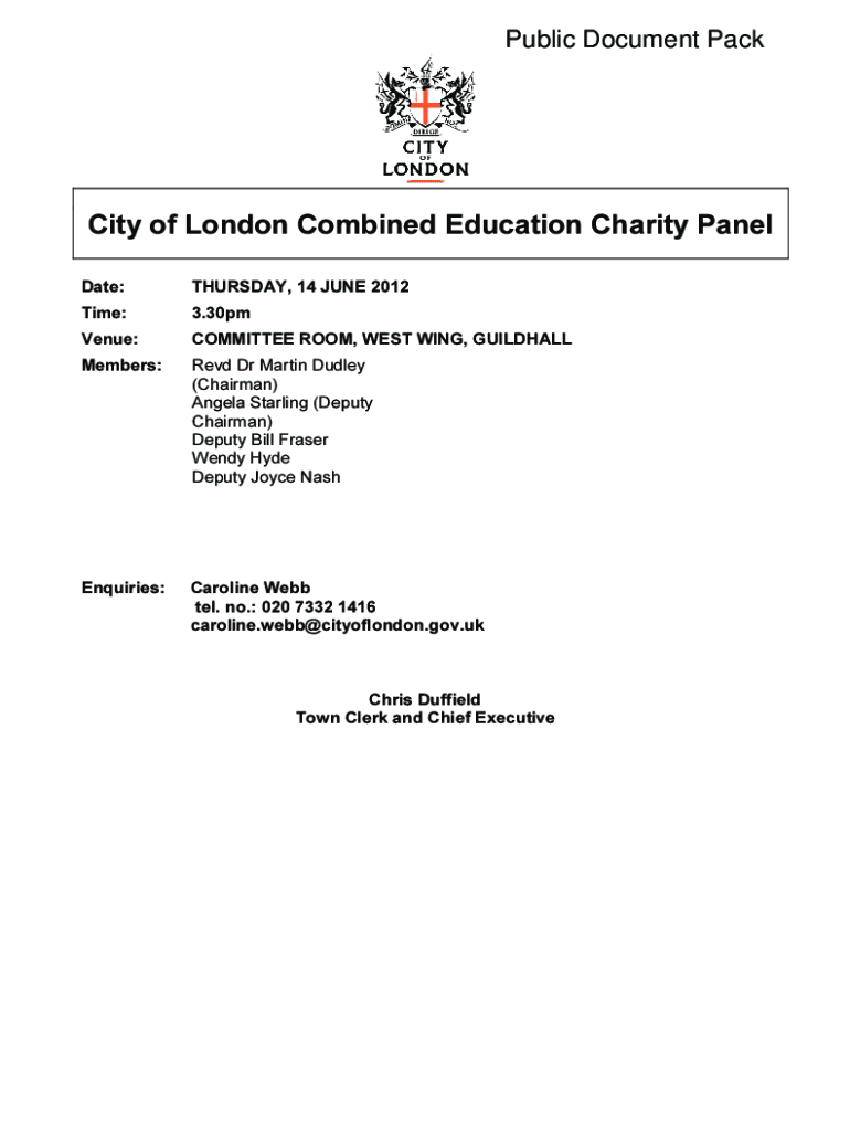 Fillable Online democracy cityoflondon gov City of London Combined ...