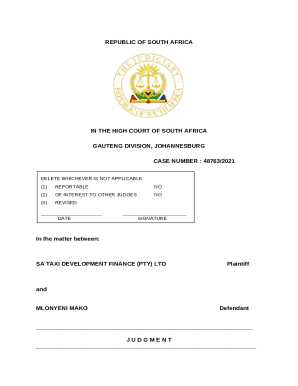 Fillable Online SA TAXI DEVELOPMENT FINANCE (PTY) LTD Fax Email Print ...