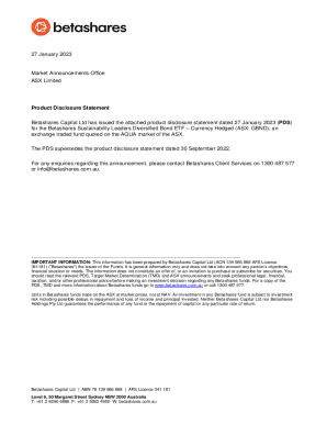 Fillable Online Product Disclosure Statement - BetaShares Global ...