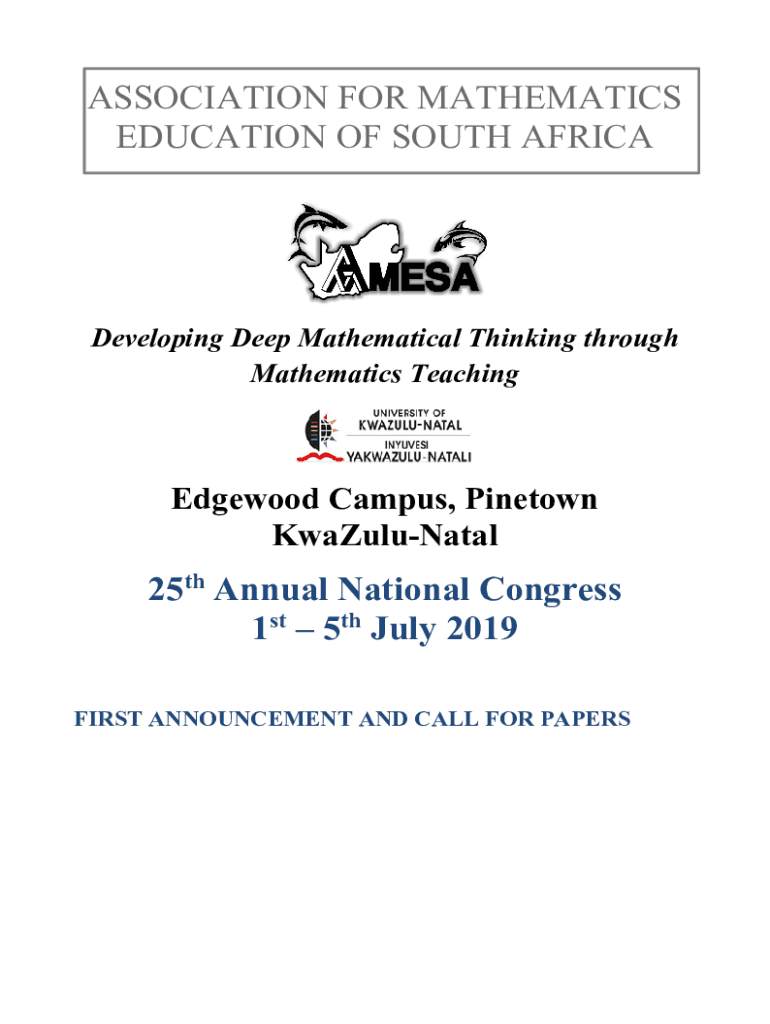 Fillable Online amesa org association for mathematics education of ...