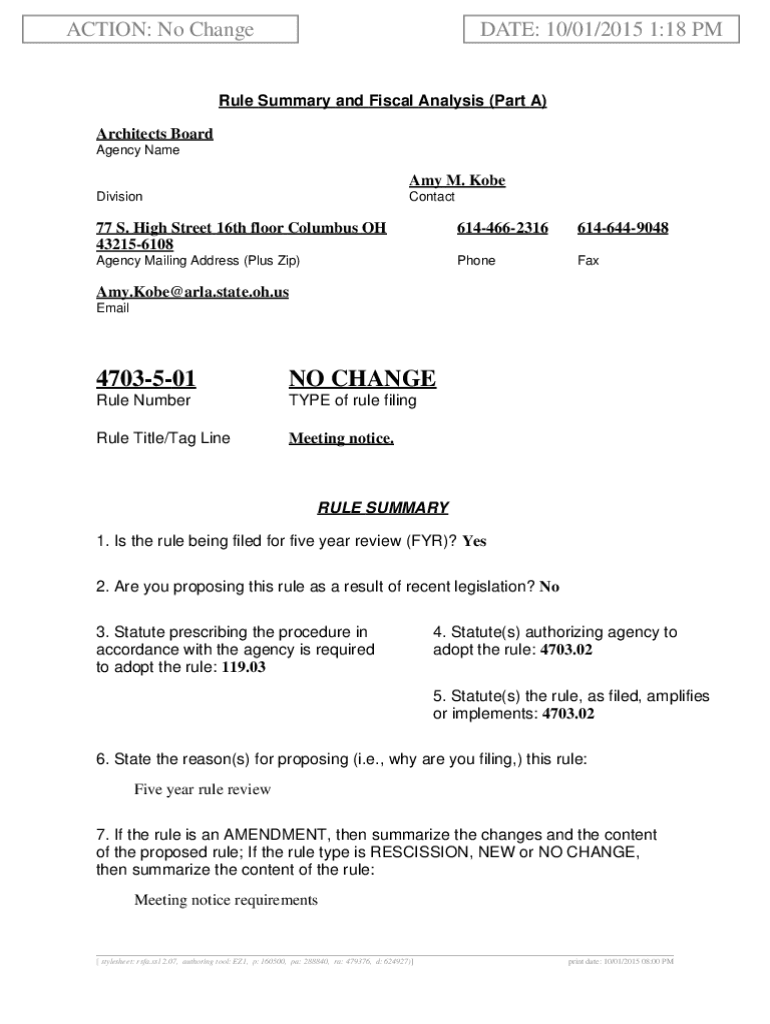 Fillable Online 4703-5-01 NO CHANGE Fax Email Print - pdfFiller