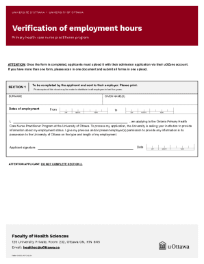 Fillable Online Verification of employment hours. Verification of employment hours Fax Email ...
