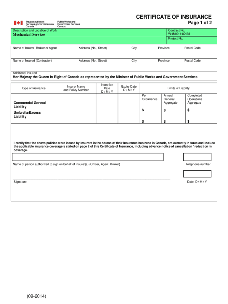 Fillable Online Why All Contractors Require A Certificate of Insurance Fax Email Print - pdfFiller