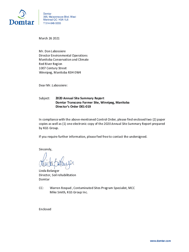 Fillable Online Site status update letter Fax Email Print - pdfFiller