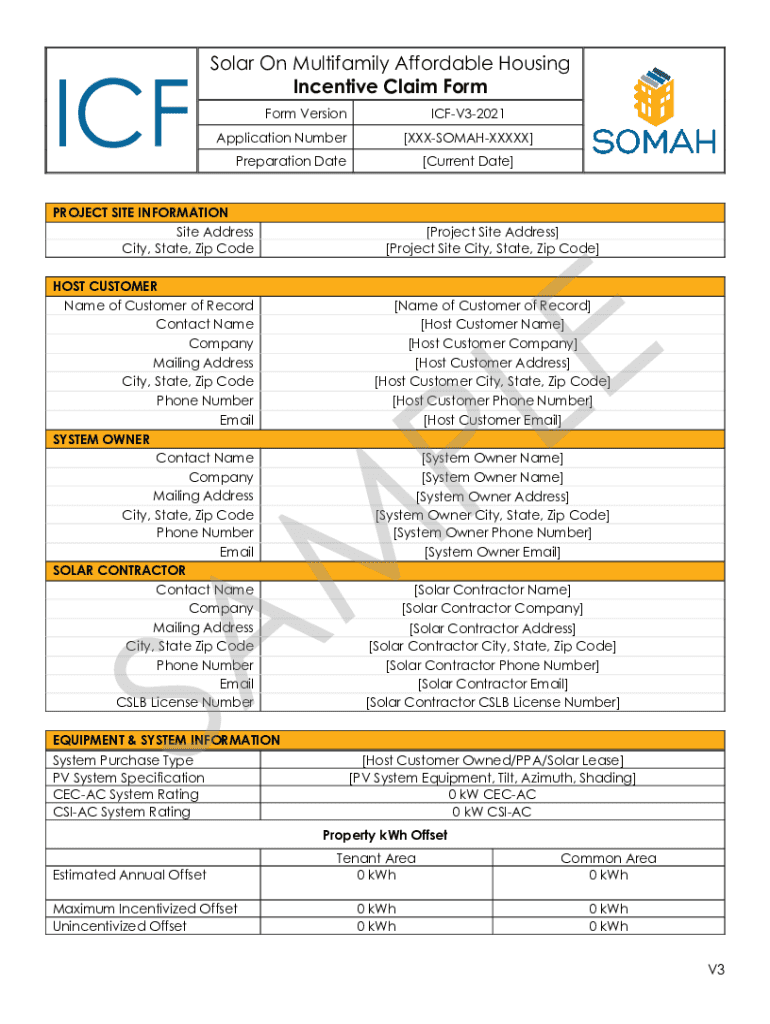 Fillable Online Solar On Multifamily Affordable Housing Incentive Claim ...