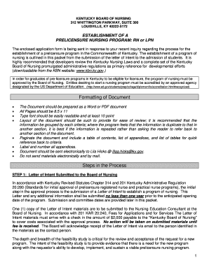 Fillable Online kbn ky New Program of Nursing Application Process - kbn ky Fax Email Print ...