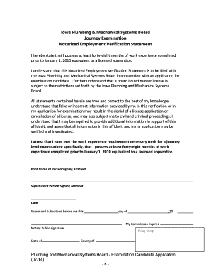 Fillable Online Notarized Employment Verification Form Fax Email Print ...