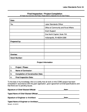 Fillable Online in Labor Standards Form 16 Fax Email Print - pdfFiller