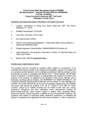 Fillable Online sfwmd Bid Specifications/Bid Form - sfwmd Fax Email ...