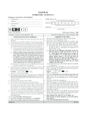 Fillable Online PAPERII FORENSIC SCIENCE Signature and Name of ...