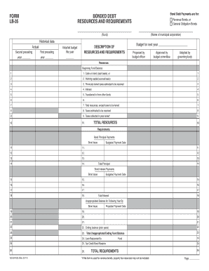 Fillable Online oregon Form LB-35, Bonded Debt Resources and ...