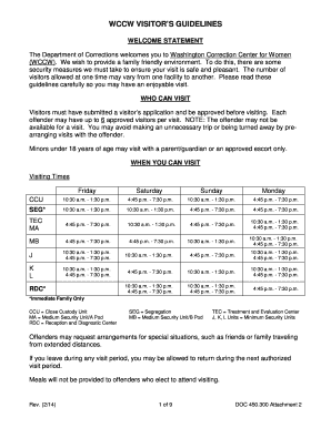 Fillable Online doc wa WCCW VISITOR S GUIDELINES WELCOME STATEMENT The ...