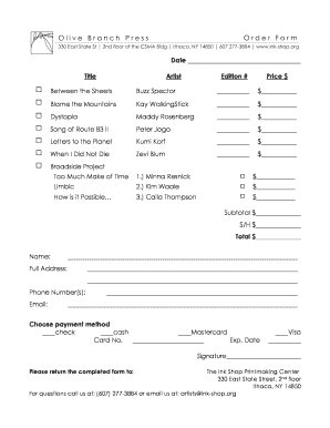 Fillable Online ink-shop Olive-branch-press-order-form-final - ink-shop Fax Email Print - pdfFiller