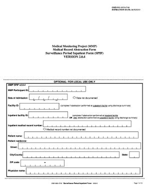 Fillable Online cdc Medical Monitoring Project (MMP) Medical Record ...