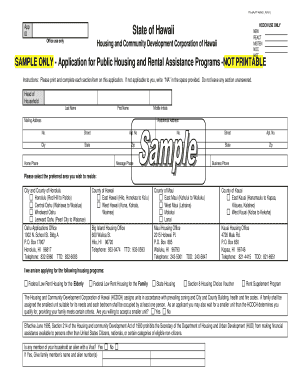 Fillable Online "Sample " of the Housing Assistance Application Form ...