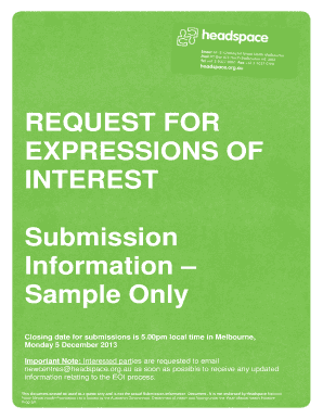 Fillable Online Closing date for submissions is 5 Fax Email Print ...
